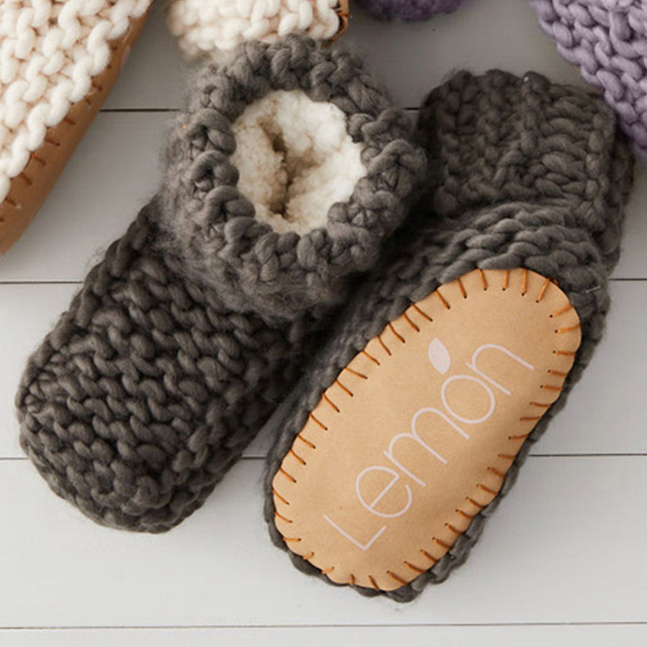 Knit Slippers – Lemon